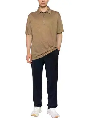 Moncler Patch-pocket Linen Polo Shirt - Neutrals