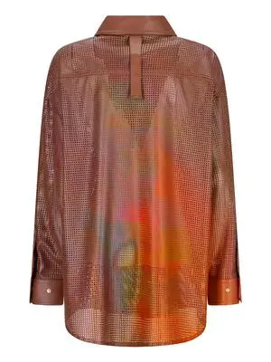 Khrisjoy Aura Perforated Leather Shirt - Brown