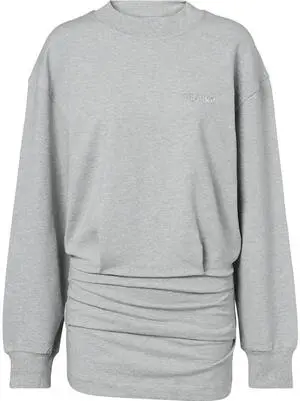Attico Cotton-blend Jersey Sweatshirt Dress - Grey