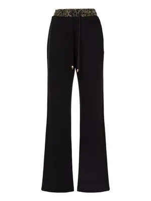 Just Cavalli Leopard Print Waistband Trousers - Black