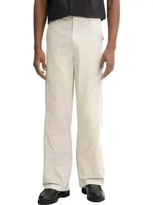 HELIOT EMIL Paneled Straight Leg Trousers - Neutrals