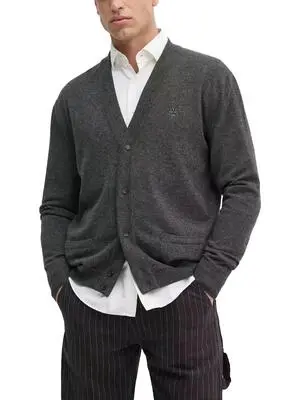 Bally Logo-embroidered V-neck Cardigan - Grey