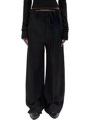 ANN DEMEULEMEESTER Wide-leg Tie-waist Palazzo Trousers - Black