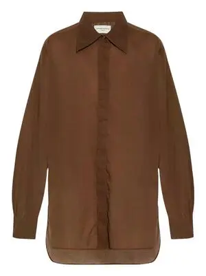 Officine Générale Button-down Cotton Shirt - Brown