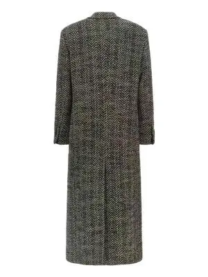 Tagliatore Herringbone Double-breasted Overcoat - Black