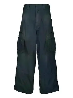 Balenciaga Washed Cotton Cargo Trousers - Green