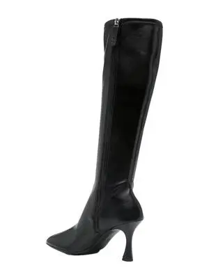 3JUIN 80mm Carine Calf-leather Zip Boots - Black