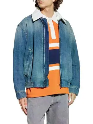 Loewe Contrast-collar Denim Jacket - Blue