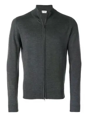 John Smedley High Neck Zipped Cardigan - Grey