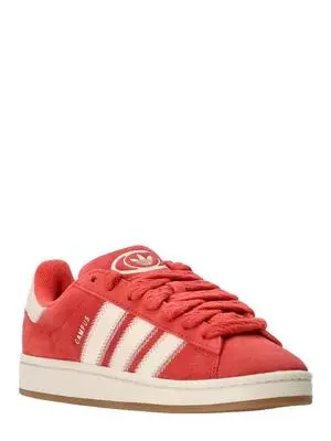 Adidas Suede Leather Three-stripe Sneakers - Red