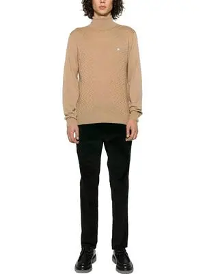 MANUEL RITZ Manuel Ritz Embroidered Logo Wool Jumper