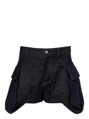 Sacai High-rise Denim Shorts - Blue