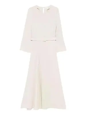 P.a.r.o.s.h Belted Keyhole Neck Dress - Neutrals