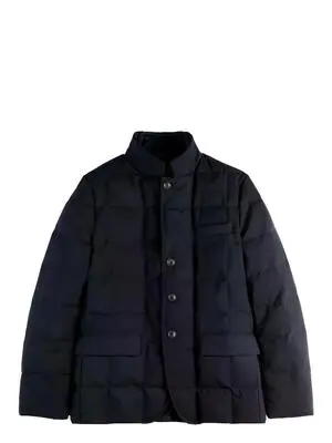 FAY Fay Padded Button-Up Jacket Blue