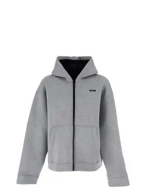 MSGM Hooded Zip-up Jacket - Grey