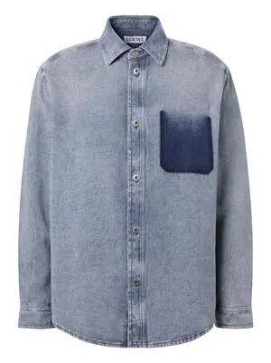 Loewe Cotton And Linen Canvas Shirt - Blue