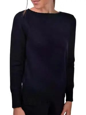 GRAN SASSO Boat Neck Wool Sweater - Blue