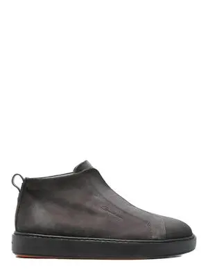 Santoni Elastic-panel Suede Sneakers - Grey
