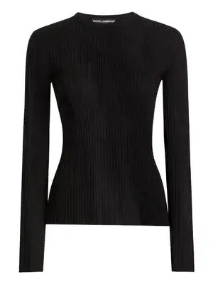 DOLCE & GABBANA Dolce & Gabbana Ribbed Knit Crew Neck Long Sleeve Sweater