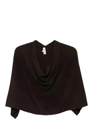 Eric Bompard Cashmere Cowl Neck Poncho - Brown
