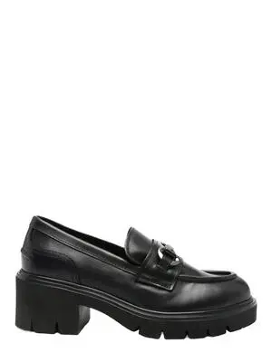 NEROGIARDINI Chain Detail Platform Loafers - Black