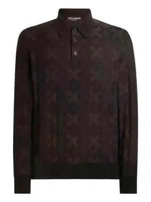 Dolce & Gabbana Geometric-pattern Polo Shirt - Brown
