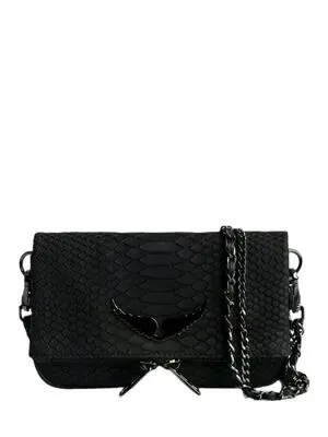 Zadig&Voltaire Snakeskin-effect Chain Cross Body Bag - Black