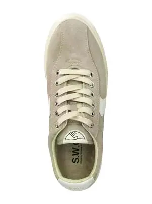 S.W.C STEPNEY WORKERS CLUB Suede Leather Stripe Sneakers - Grey