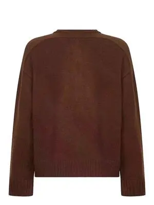 LOULOU DE SAISON LouLou De Saison Brown Wool-Cashmere Blend Button-Front Cardigan