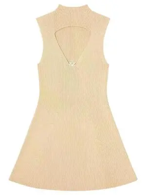 DIESEL® M-oloni-short Keyhole-neck Ribbed Dress Neutrals