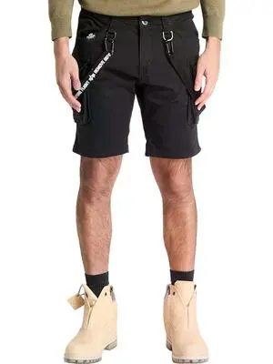 Alpha Industries Cargo Utility Shorts With Detachable Straps - Black