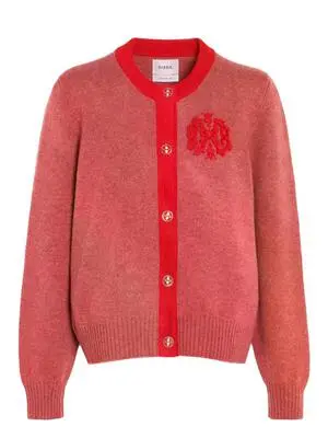 BARRIE Embroidered Cashmere Cardigan - Red