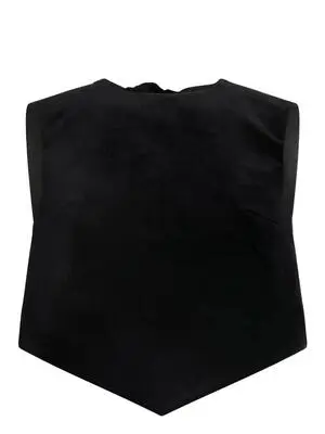 PATOU Sleeveless Velvet Top With Bow Detail - Black