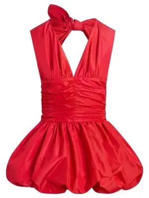 PATOU Bow-Detail Mini Dress Red