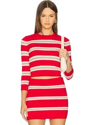 SEROYA Cruz Top Striped Knit - Red