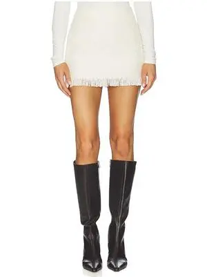 LOVERS AND FRIENDS Greta Tweed Mini Skirt - Cream