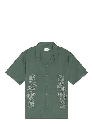 BOUND Floral Embroidery Shirt In . Also - Green