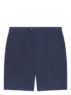 BOUND Pleated Smart Canvas Shorts - Navy
