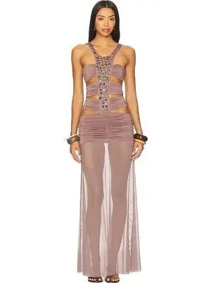 JADED LONDON Hand-beaded Maxi Dress - Purple