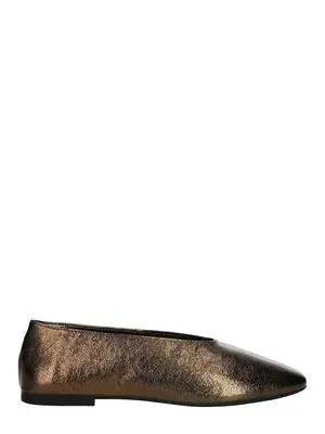 Jeffrey Campbell Jeffrey Campbell Fathom Metallic Leather Ballet Flats Brown