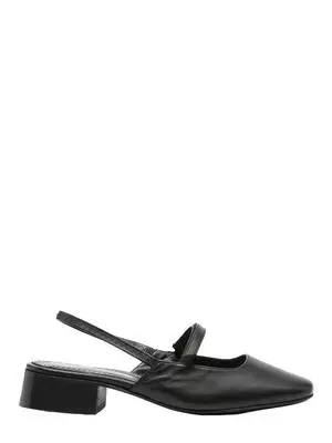 NICOLE SALDANA Poppy Slingback Block-Heel Mules Black