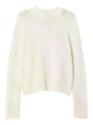 TWINSET Turtleneck Cable Knit Sweater - White
