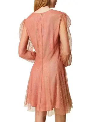 TWINSET Tulle Puff-sleeve Mini Dress - Pink