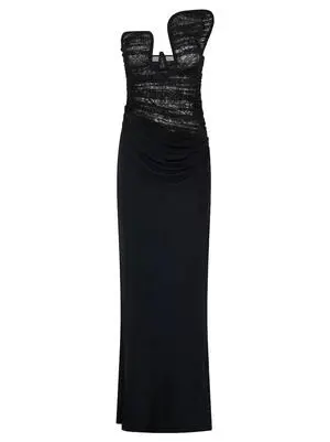 Christopher Esber Salacia Lace-panelled Maxi Gown Black