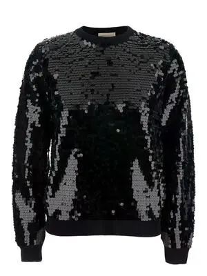 SEMICOUTURE Sequin Embellished Virgin Wool-cashmere Blend Sweater - Black