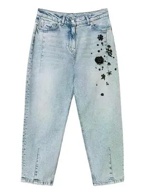 TWINSET Sequined Embroidered Denim Jeans