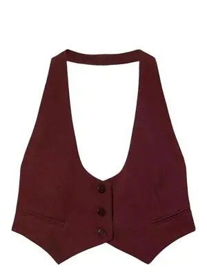 TWINSET Halter-neck Buttoned Waistcoat - Red