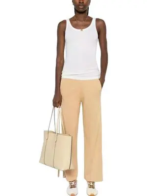 Elisabetta Franchi Logo Detail Trousers - Neutrals