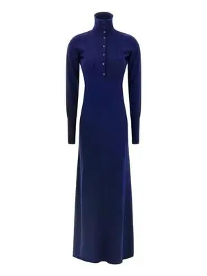 TOM FORD Ribbed-knit Polo Maxi Dress - Blue