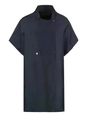 MOORER Double-breasted Short-sleeve Coat - Blue